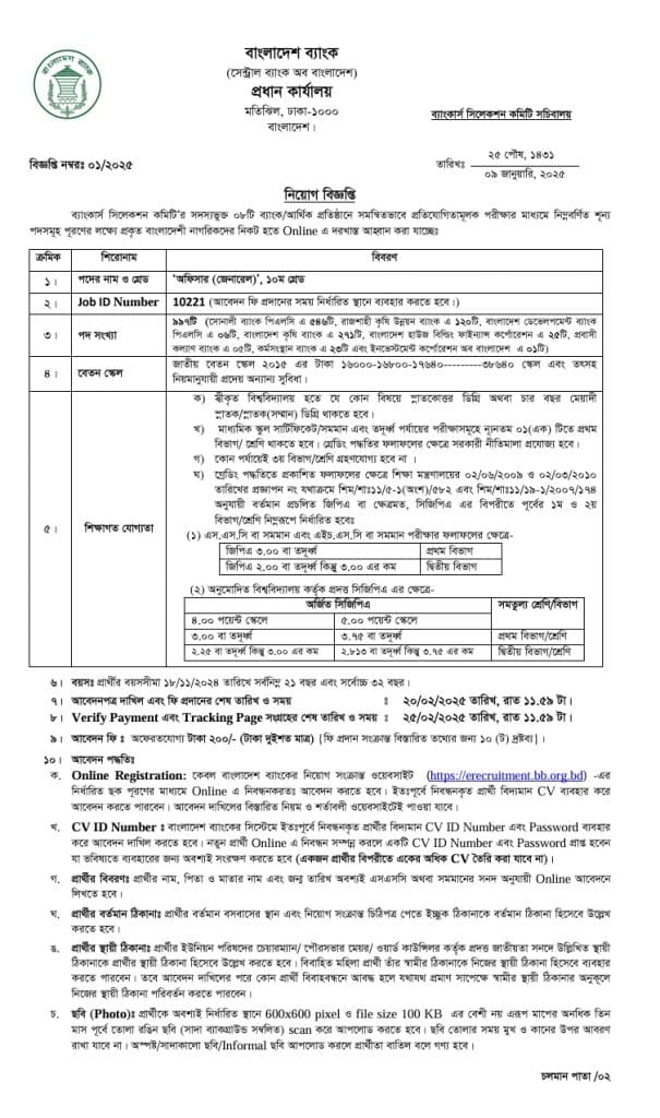 Officer (General) Combined Bank Job Circular 2025 - EXAM SERIOUS
