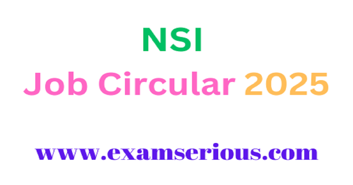 NSI Job Circular 2025 - EXAM SERIOUS
